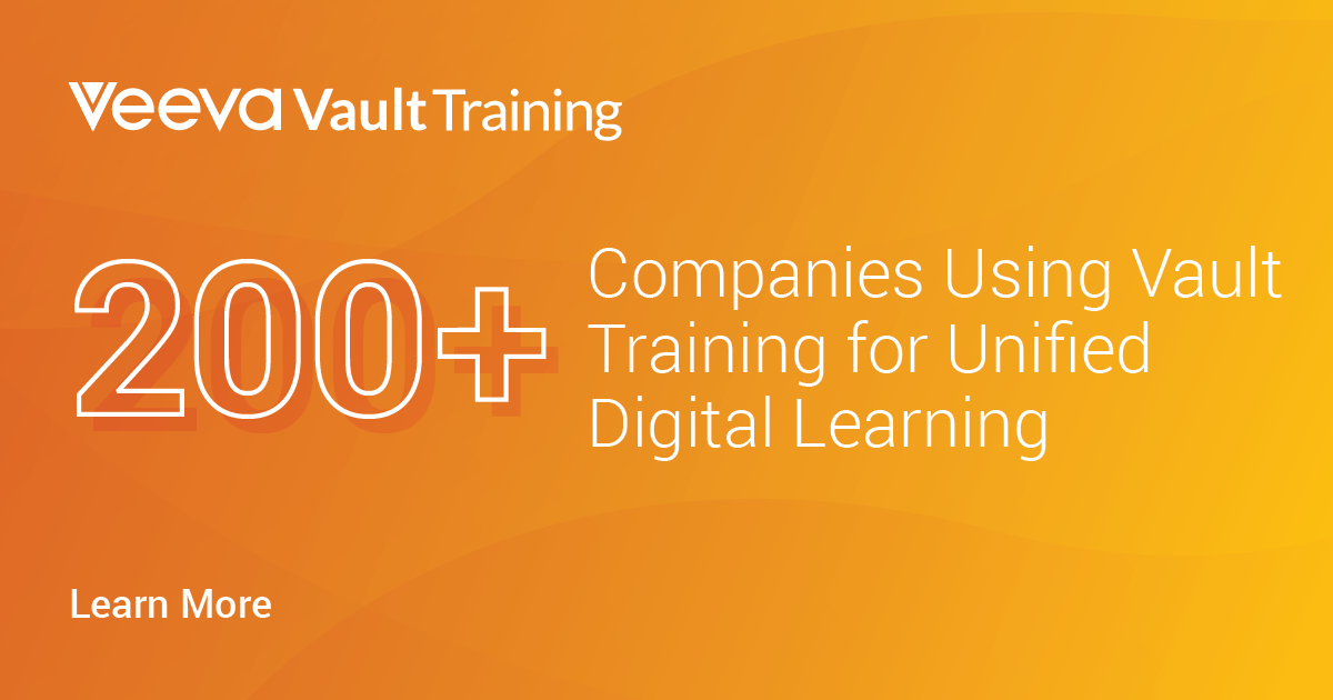 Veeva Vault Training Delivers Unified Digital Learning to More Than 200 ...