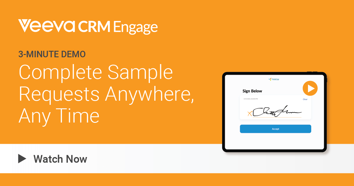 Complete a Sample Request from Anywhere, Any Time | Veeva Systems Europe