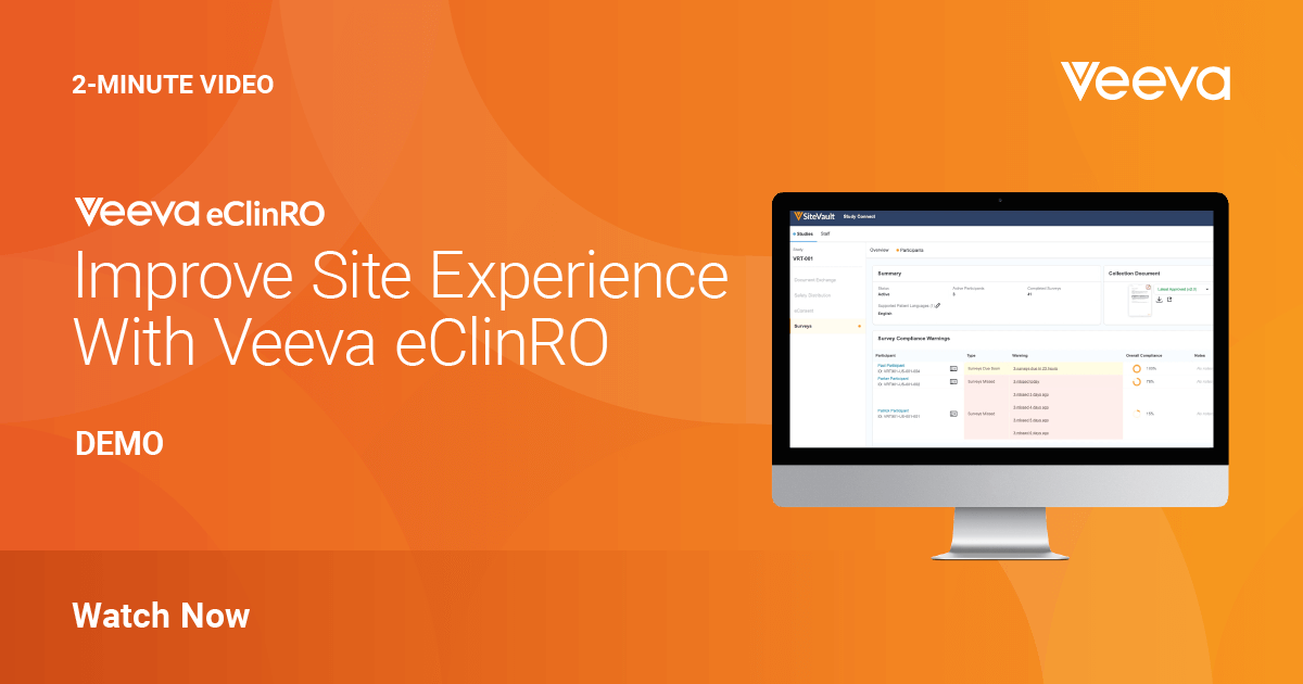 Simplify eClinRO Management with Veeva eCOA | Veeva Systems Europe