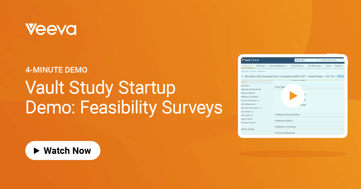 Veeva Study Startup: Feasibility Surveys | Veeva