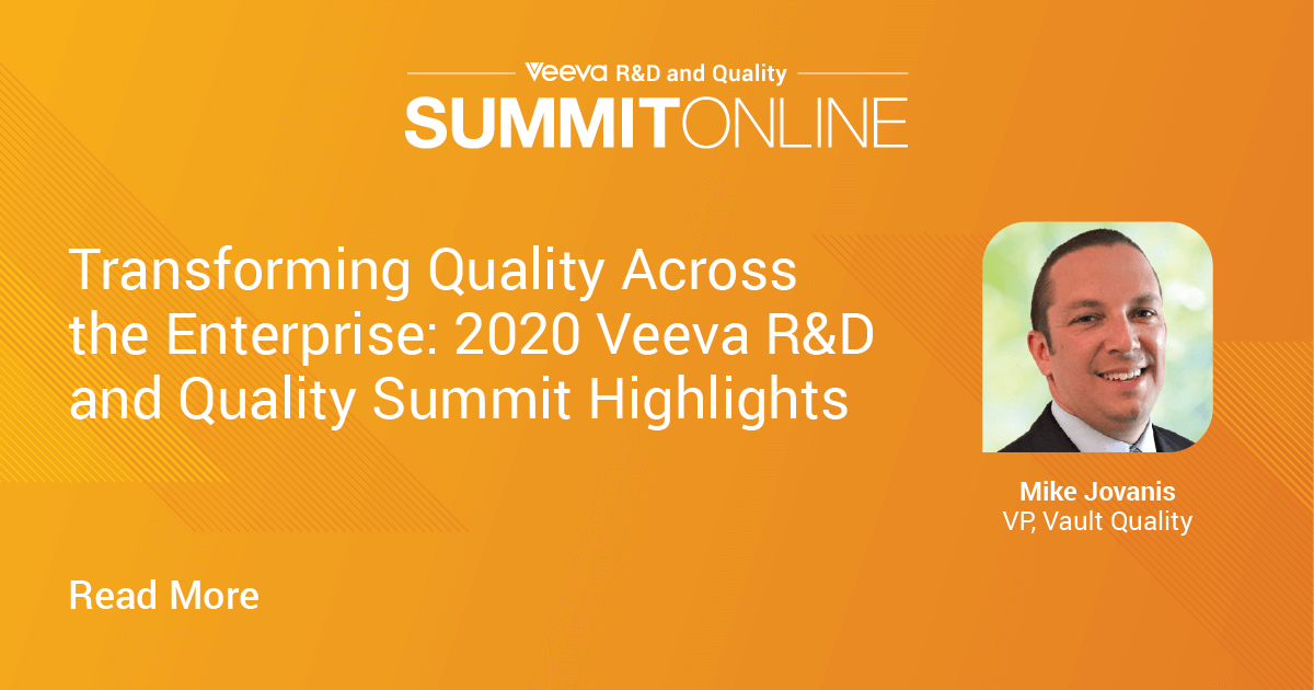 Transforming Quality Across the Enterprise: 2020 Veeva R&D and Quality ...