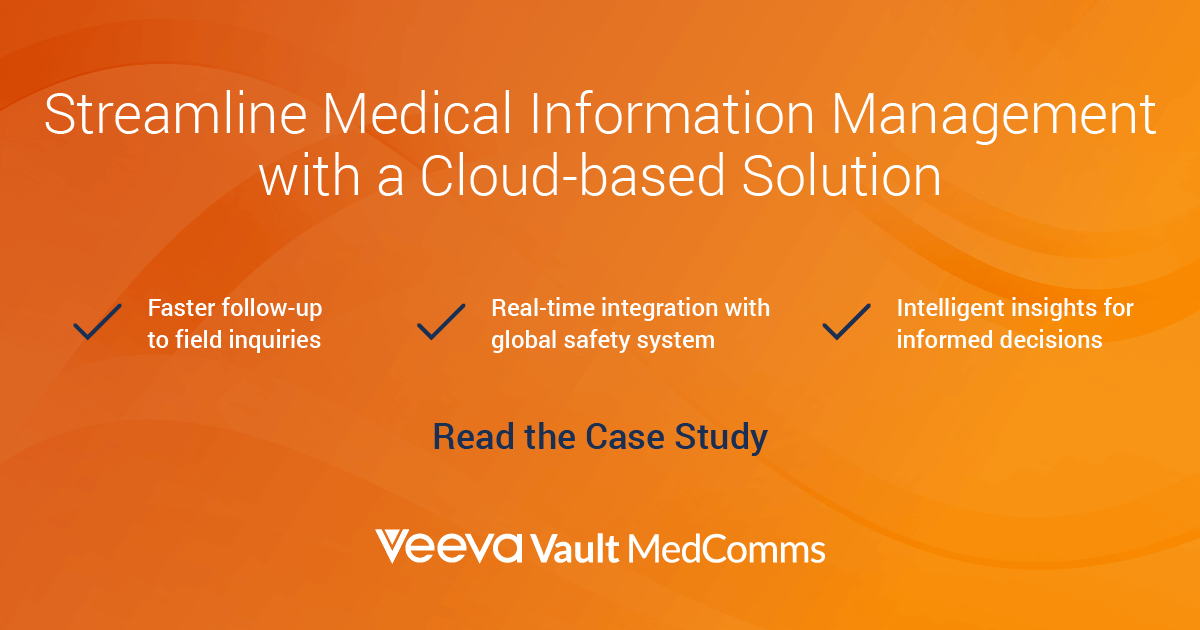 Global Pharma Modernizes Medical Information Management | Veeva