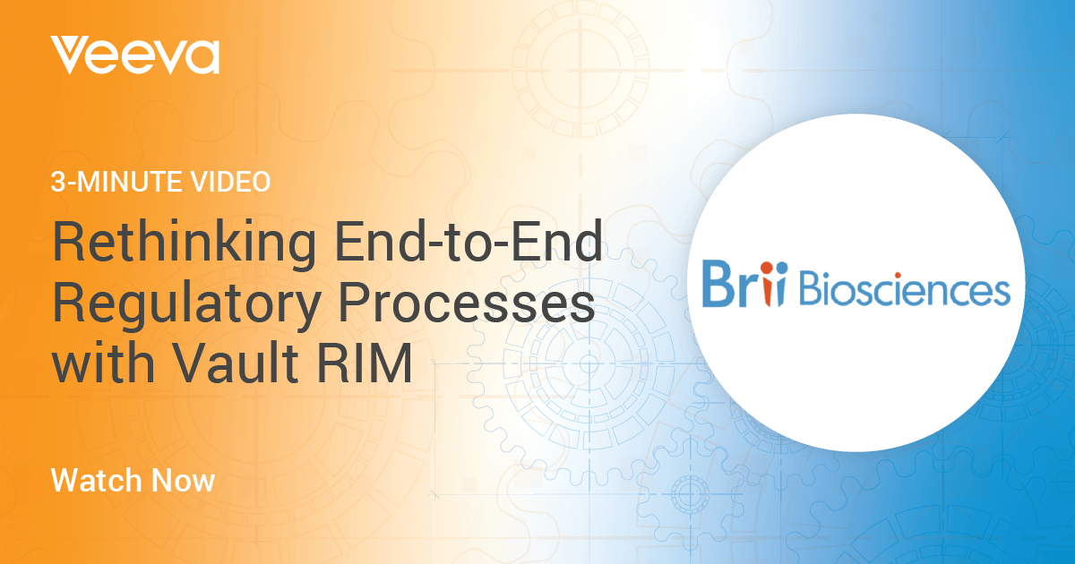 Rethinking End-to-End Regulatory Processes with Vault RIM | Veeva