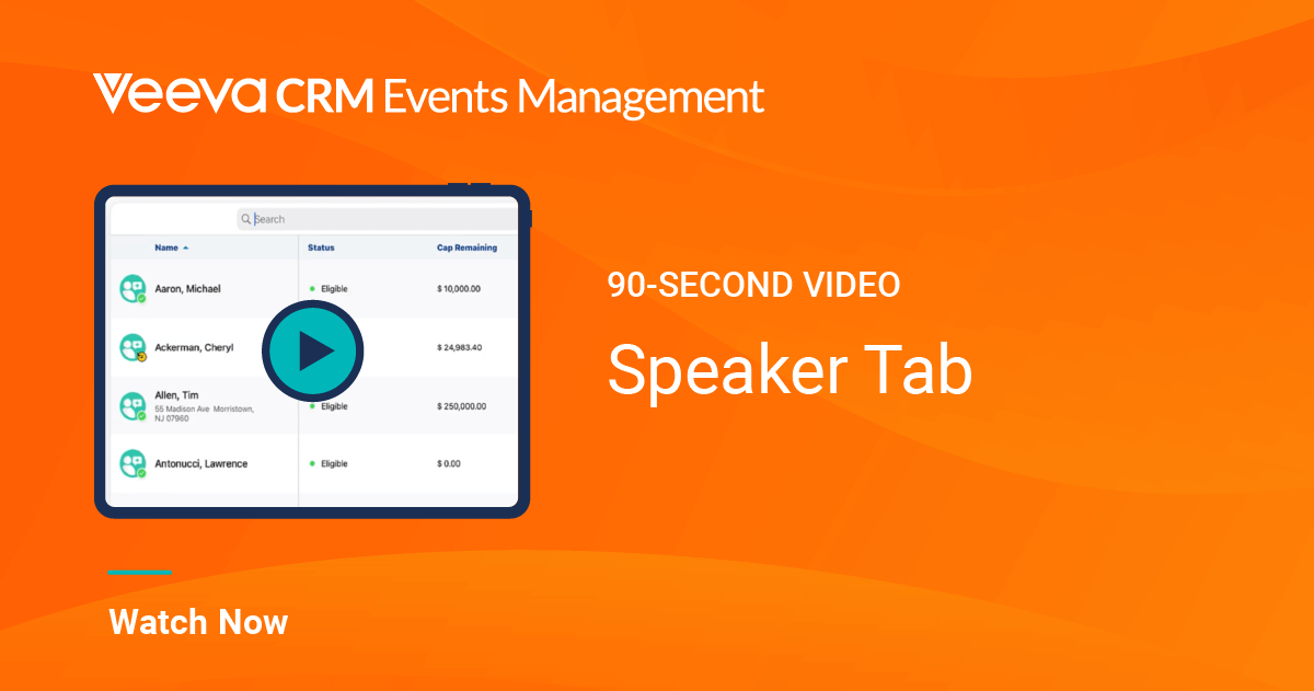 Speaker Tab Demo | Veeva